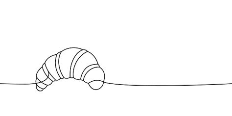 크로와상 달콤한 디저트 한 줄 연속 그리기 베이커리 과자 제품은 한 줄 그림을 계속합니다 벡터 미니멀리스트 선형 그림입니다 낙서 드로잉에 대한 스톡 벡터 아트 및 기타