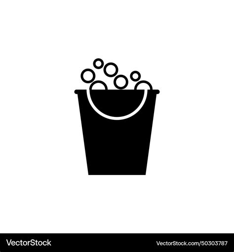 Cleaning Bucket With Foam Flat Icon Royalty Free Vector