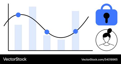 Data Security Analysis With Bar And Line Graphs Vector Image Data Security Analysis With Bar And Line Graphs Vector Image