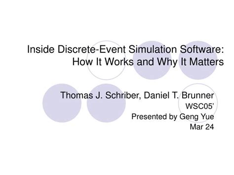 Ppt Inside Discrete Event Simulation Software How It Works And Why