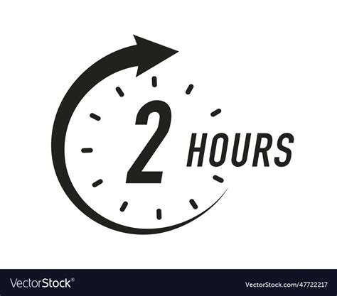 2 Hours Timer Symbol Black Color Royalty Free Vector Image