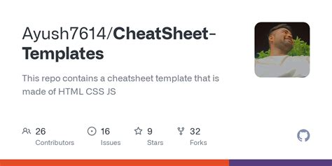 GitHub Ayush CheatSheet Templates This Repo Contains A Cheatsheet Template That Is Made