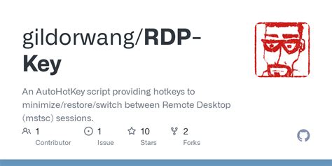 GitHub Gildorwang RDP Key An AutoHotKey Script Providing Hotkeys To Minimize Restore Switch