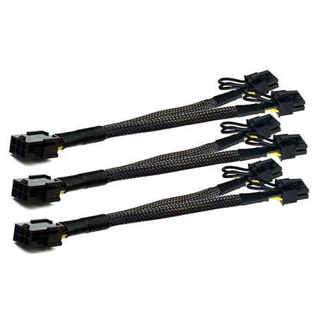 3 Pcs Pci E 6 Pin To Dual Pcie 8 Pin 6 2 Graphics Card Pci Express Power Adapter Gpu Vga Y