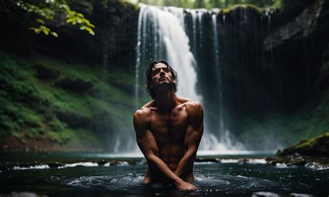 Naked Man At A Waterfall By Darth19 On Deviantart