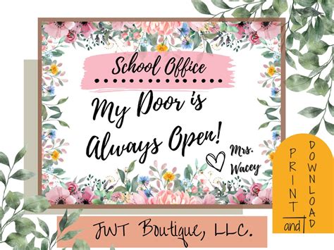 Office Sign Printable Editable Office Sign Templates School Sign