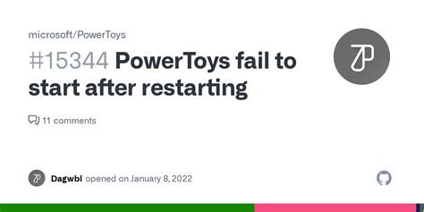 Powertoys Fail To Start After Restarting · Issue 15344 · Microsoft