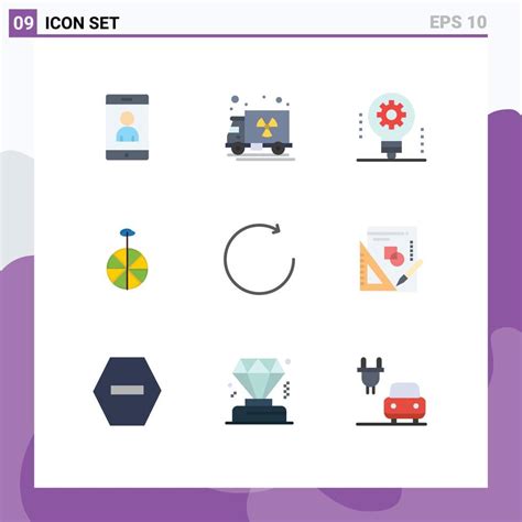 9 Universal Flat Colors Set For Web And Mobile Applications Book Clockwise Electronics Arrow