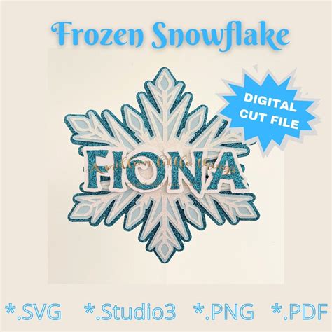 Frozen Snowflake Svg File For Cake Topper Snowflake Svg Design For Cricut Cameo Svg Instant