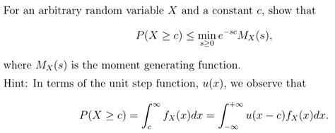solved for an arbitrary random variable x ﻿and a constant c