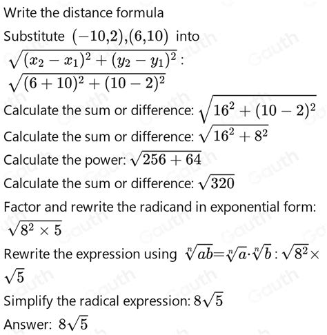 solved 10 what is the distance between points d 10 2 and e 6 10