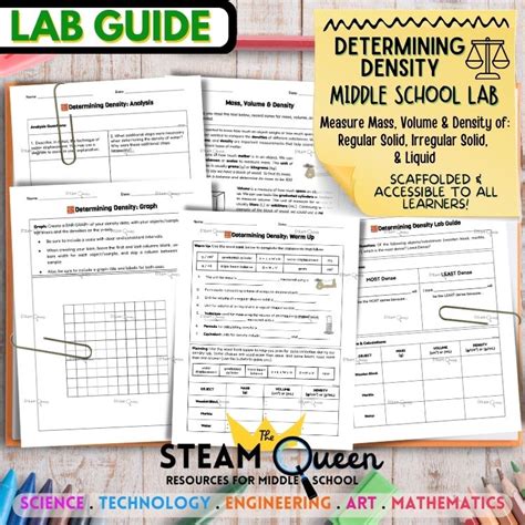 Density Lab Mass Volume And Density Of Liquids Regular And Irregular Solids Udl Made By Teachers