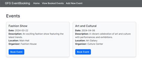 Event Booking Application Using Nextjs Geeksforgeeks