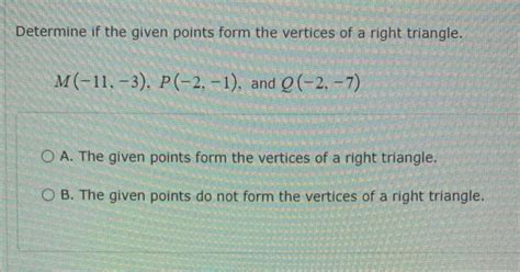 Solved Determine If The Given Points Form The Vertices Of A Chegg