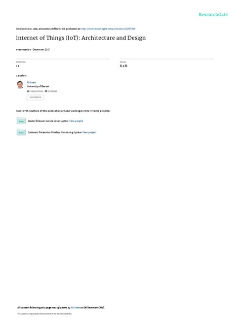 Internet Of Things Iot Architecture And Design December 2017 Pdf Embedded System