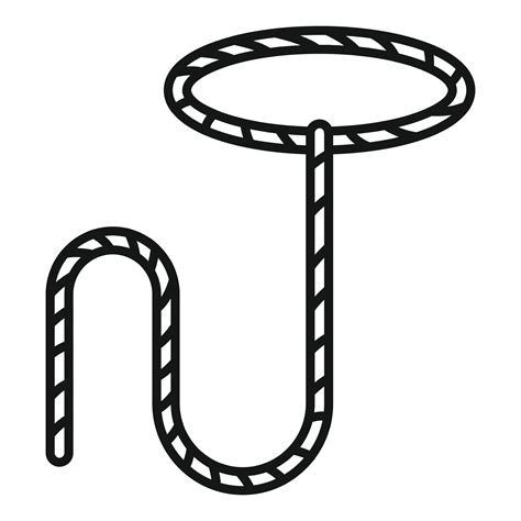 Embarcacion Lazo Icono Contorno Vector Vaquero Cuerda 21412424 Vector