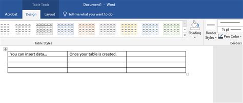 Dissertation Tables ~ Rules And Standards
