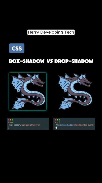 🎯 Css Showdown Box Shadow 🆚 Drop Shadow Quick Tips For Developers 🖌️shorts Shortvideo Js