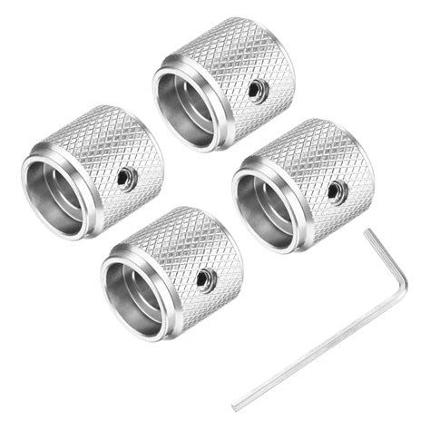 Uxcell 4pcs Guitar Knobs Metal Volume Tone Control Dome Knobs 14 X 1