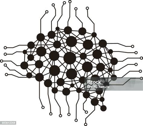 인공 지능 개념입니다 도트 회로 보드 두뇌 로고 아이콘 첨단 스타일 벡터 일러스트 레이 션 개념에 대한 스톡 벡터 아트 및 기타 이미지 Istock