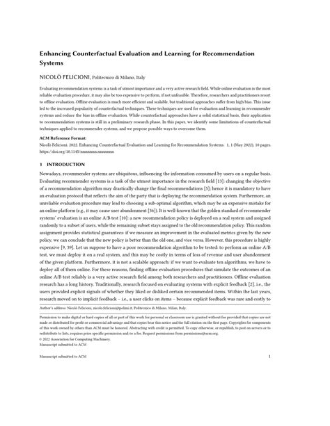 PDF Enhancing Counterfactual Evaluation And Learning For Recommendation Systems