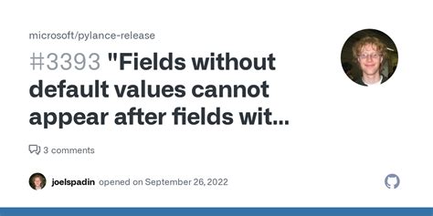 Fields Without Default Values Cannot Appear After Fields With Default