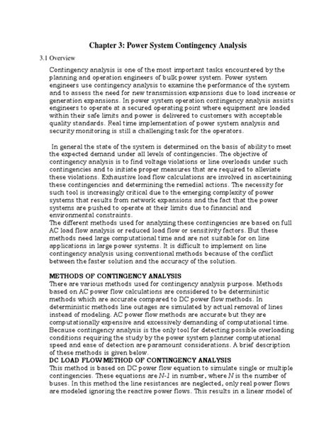 Chapter 3 Power System Contingency Analysis 31 Overview Download Free Pdf Electric Power