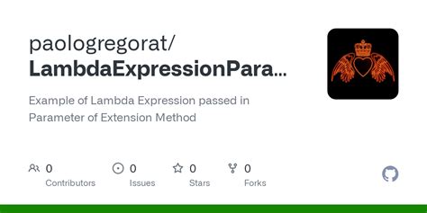 Github Paologregoratlambdaexpressionparameterinextensionmethod Example Of Lambda Expression