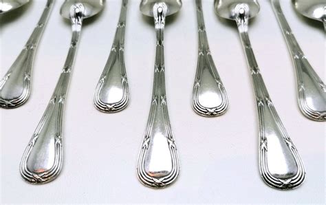 Twelve Solid Silver Mocha Spoons