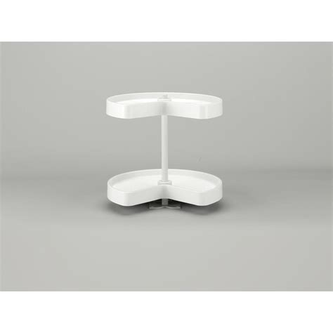 Rev A Shelf In H X In W X In D White Polymer Kidney Shape Bottom Mount Shelf Lazy