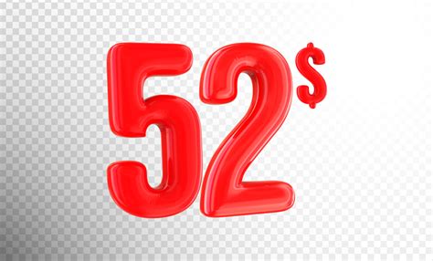 52 Number Red 3d Render Graphic By Olsopheap · Creative Fabrica