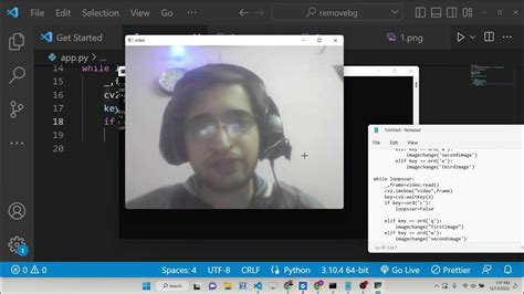 Python 3 Opencv Script To Remove Background Of Live Webcam Video Without Green Screen Youtube