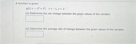 Solved A function is given g t t³ t² t 1 t 3 Chegg com