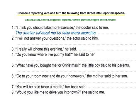 60 Reported Speech 8 Class