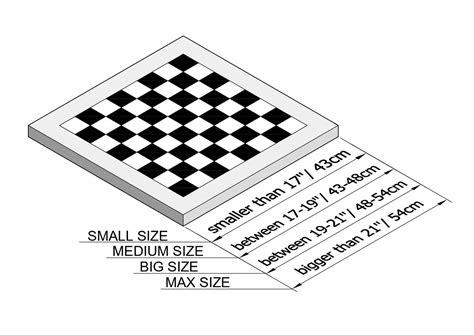 chess board regulation size