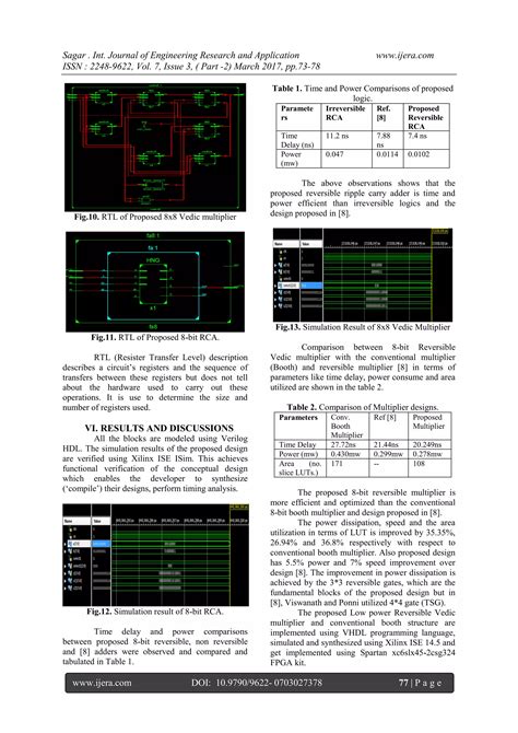 Design Of Low Power Vedic Multiplier Based On Reversible Logic Pdf