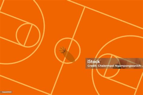 스포츠 지상 주황색 배경에 공과 그림자가 있는 농구 코트의 벡터 그림 사람 추상 배경 그래픽 웹 사이트 카드 포스터 달력 인쇄 농구 팀 스포츠에 대한 스톡 벡터 아트 및