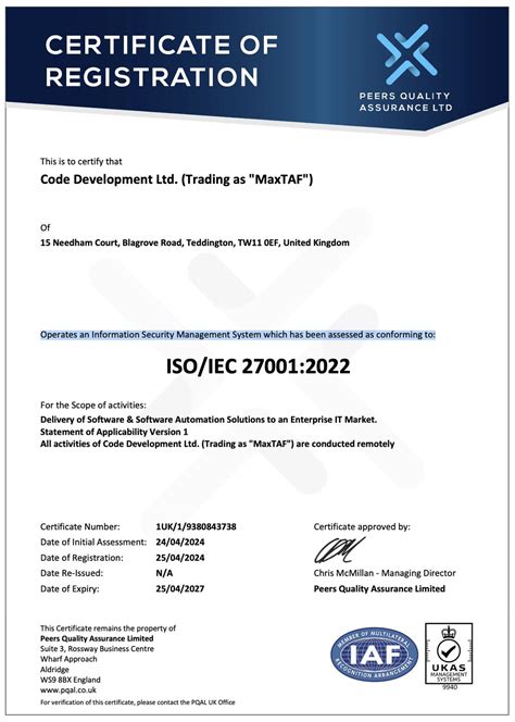 Maxtaf For Maximo On Linkedin Iso27001 Informationsecurity Achievement Cybersecurity Maxtaf…
