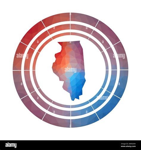 Illinois Badge Bright Gradient Logo Of Us State In Low Poly Style Stock Vector Image And Art Alamy