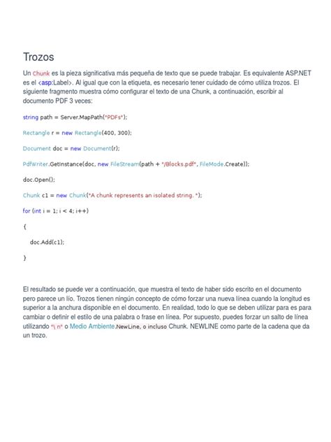 Manejo De Itextsharp Pdf Áreas De Informática Texto