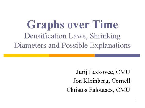 Graphs Over Time Densification Laws Shrinking Diameters And