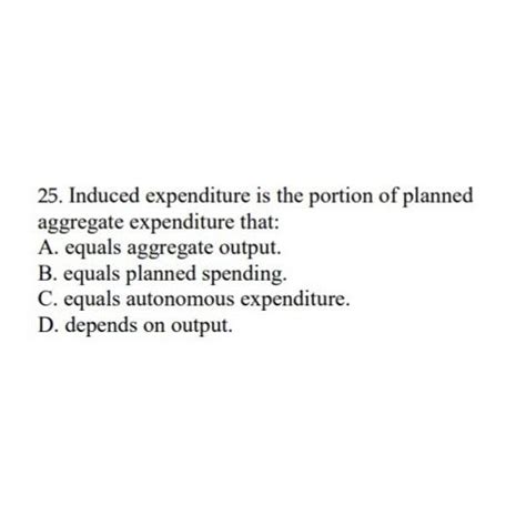 Solved Induced Expenditure Is The Portion Of Planned