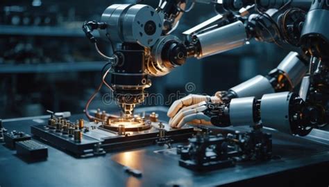 Robotic Manufacturing The Factory Of The Future Generative Ai Stock Illustration