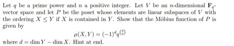 Solved Let Q ﻿be A Prime Power And N ﻿a Positive Integer