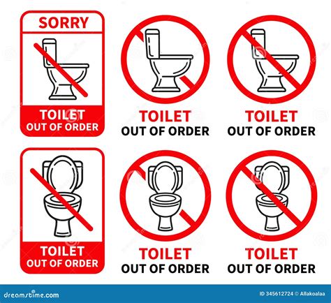 Toilet Restroom Out Of Order Public WC Washroom Closed Not Work Prohibition Use Lavatory Bowl