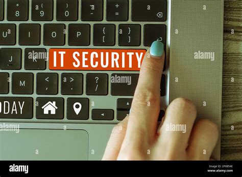 Hand Writing Sign It Security Concept Meaning Protection Of Internet Connected Systems From