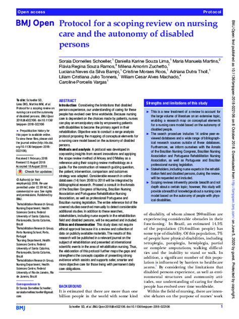 Pdf Protocol For A Scoping Review On Nursing Care And The Autonomy Of