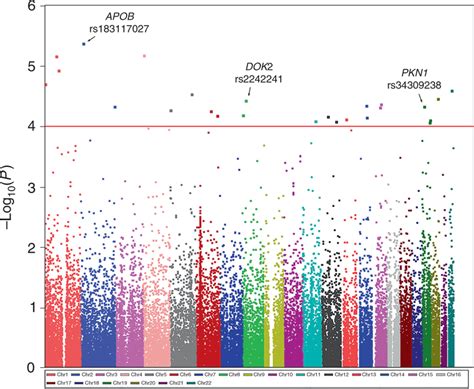 Manhattan Plot For Associations Between Genetic Variants And Pancreatic
