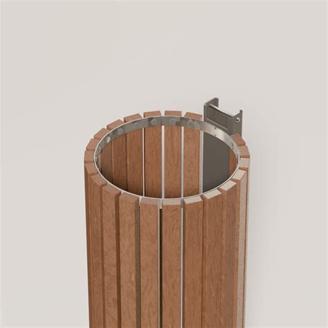3d Trash Bin With Wooden Cladding Model Turbosquid 2282507