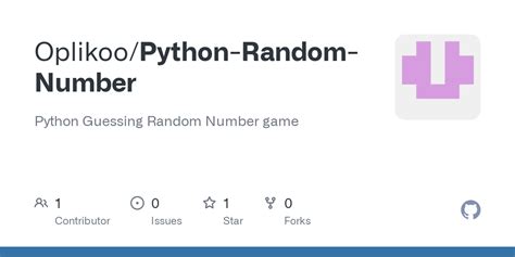 GitHub Oplikoo Python Random Number Python Guessing Random Number Game